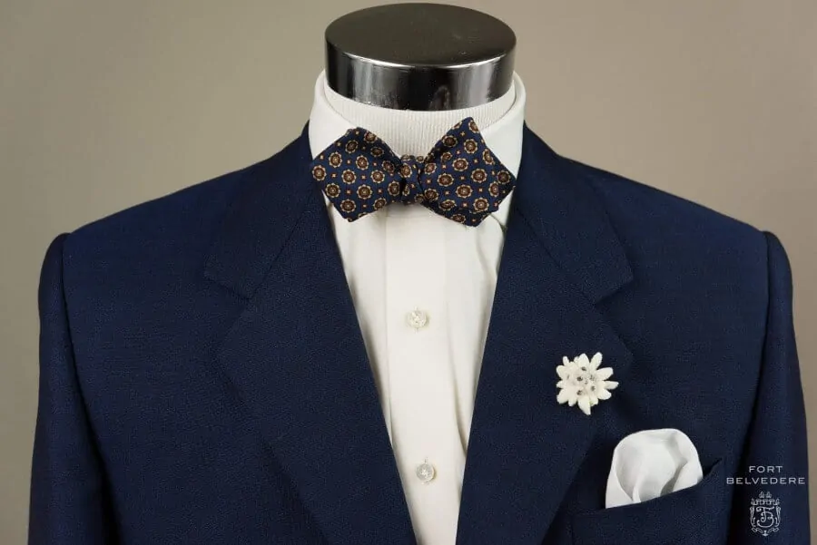 Bow Ties In Real Ancient Madder Silk & Wool Challis