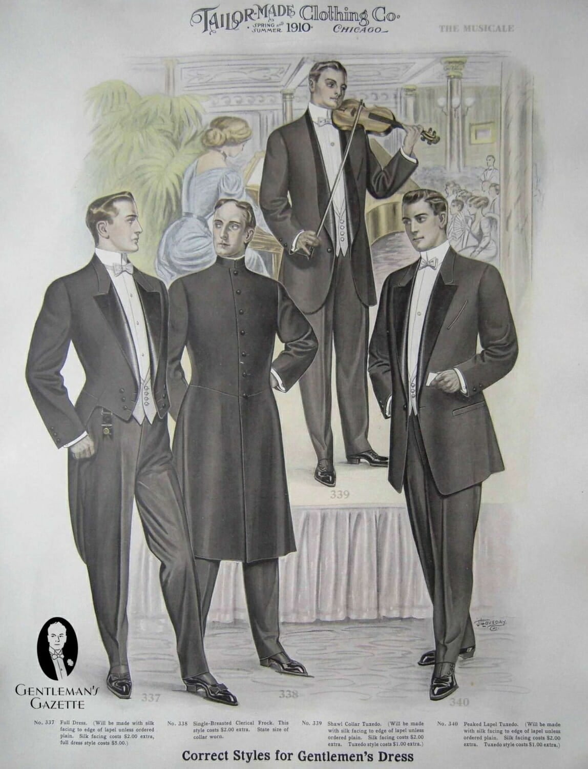 Edwardian Era Tuxedos & Black Tie - 1900s - 1910s